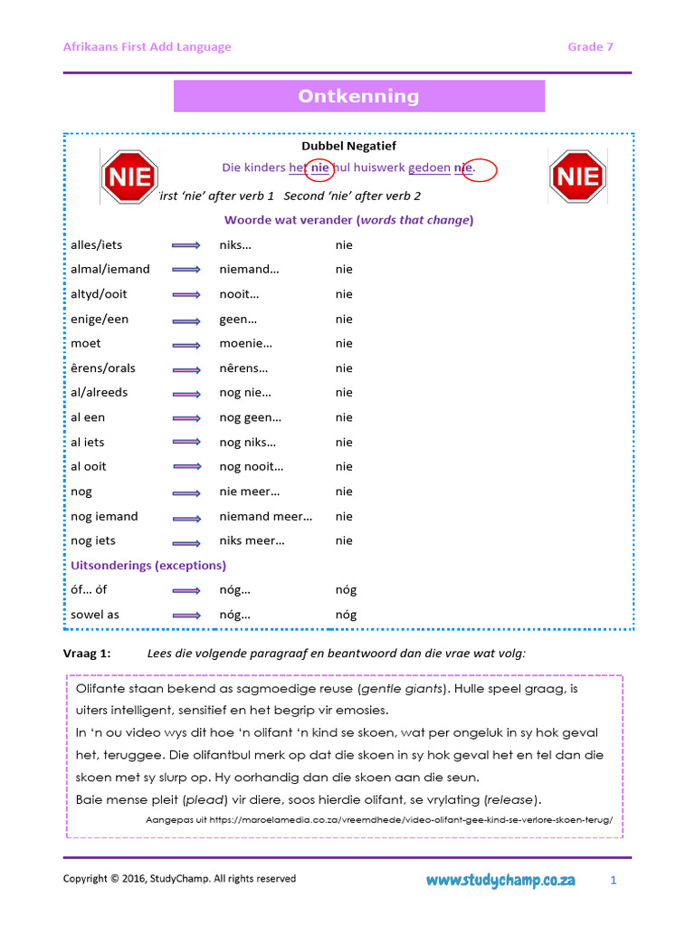 Gr7 Afr Ontkenning | PDF