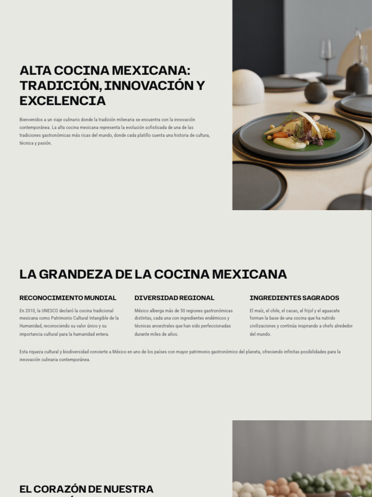 Alta Cocina Mexicana: Tradición e Innovación | PDF | Cocina mexicana ...