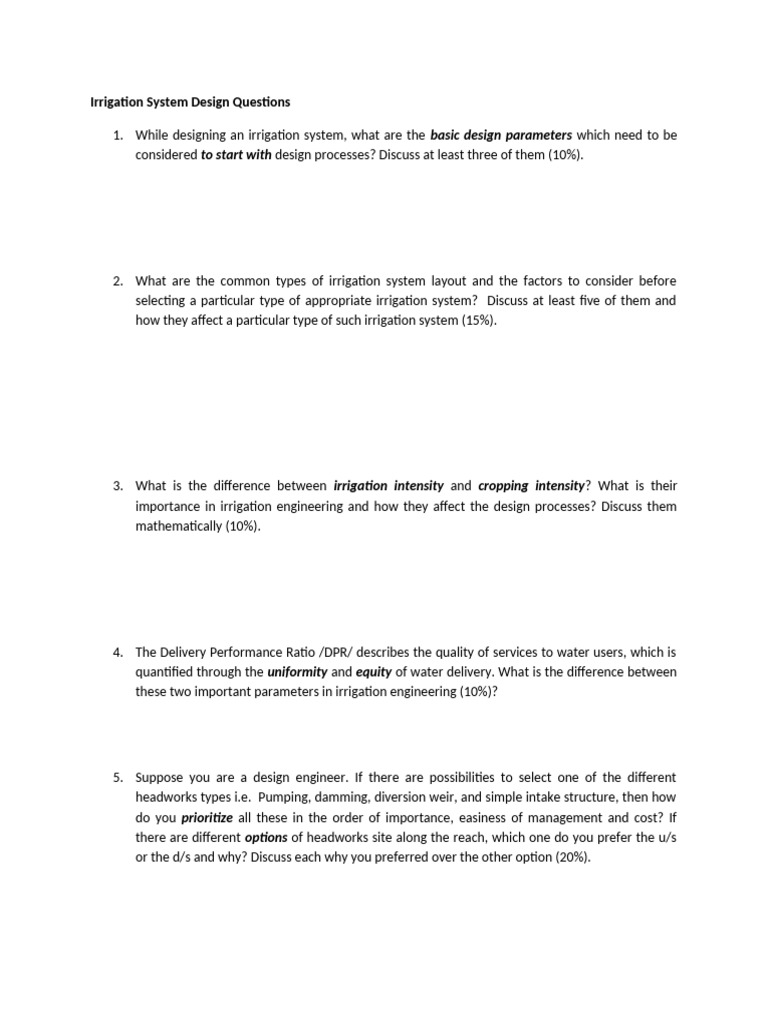 Irrigation Exams | PDF | Irrigation | Earth Sciences