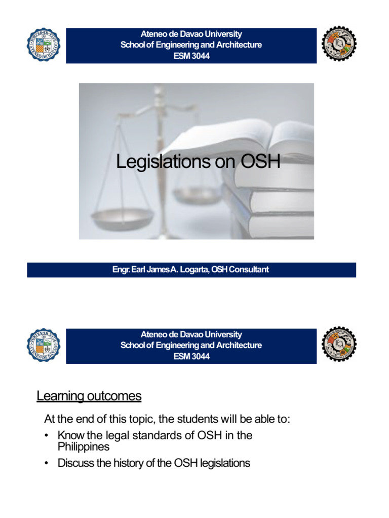 L3 - OSH Legislations | PDF | Occupational Safety And Health | Business ...