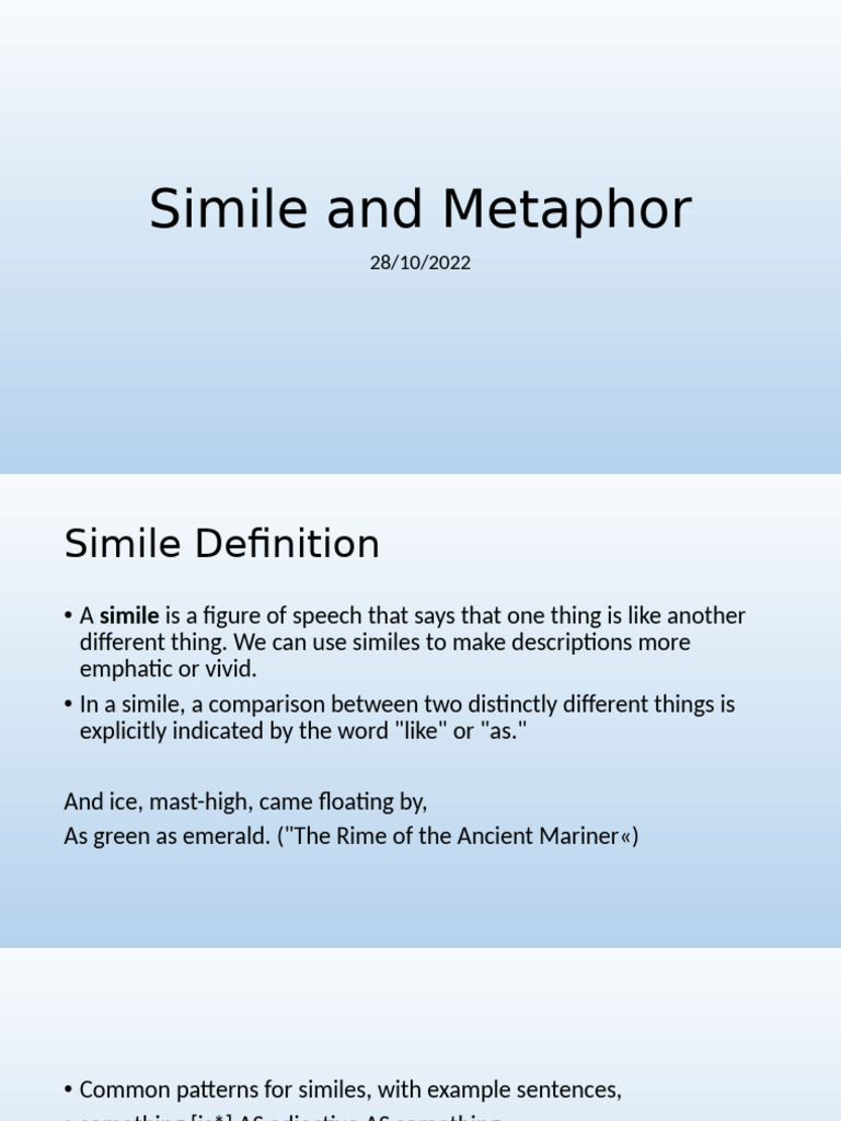 Understanding Similes and Metaphors | PDF | Metaphor
