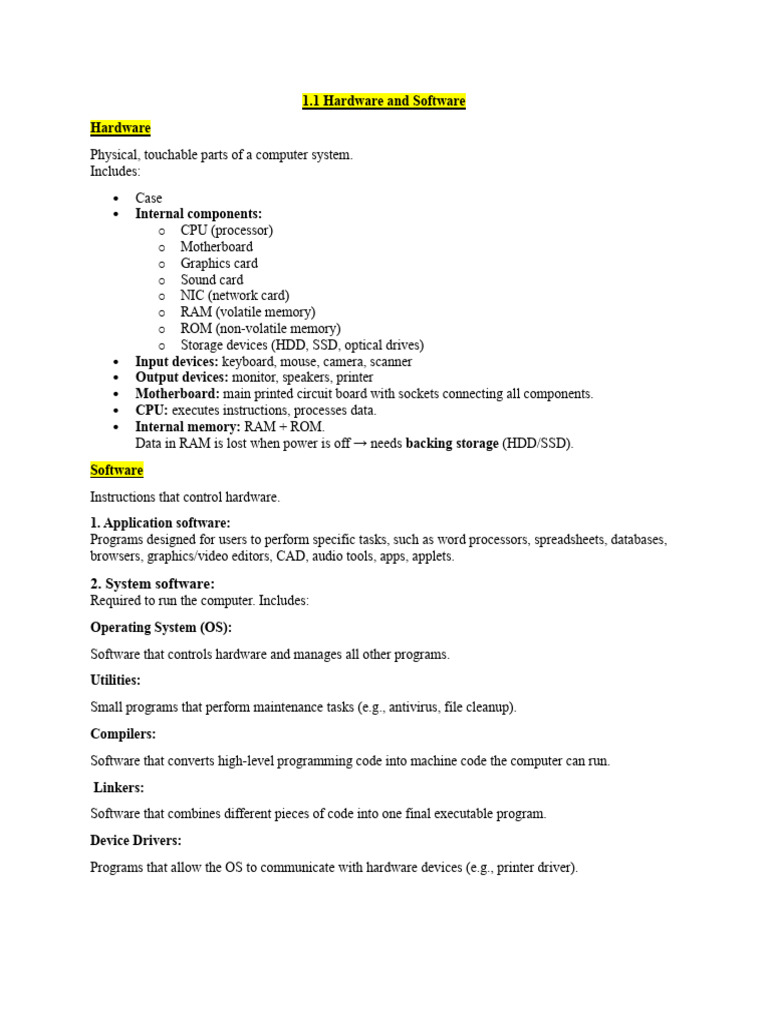 ICT Chapter 1 Notes | PDF | Graphical User Interfaces | Computer Data ...