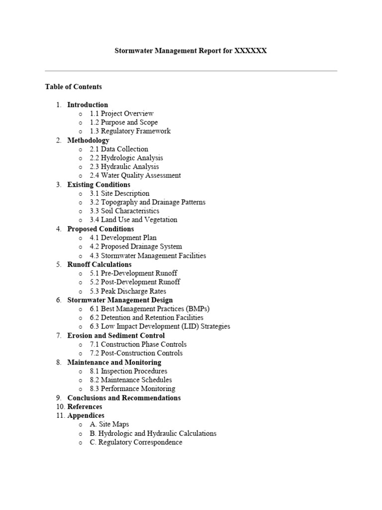 Storm Water Report Sample | PDF | Surface Runoff | Stormwater