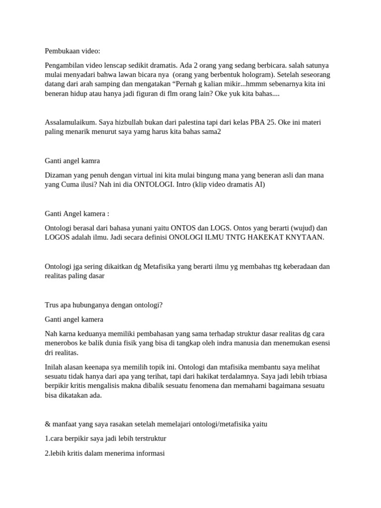 Ontologi: Memahami Hakikat Realitas | PDF