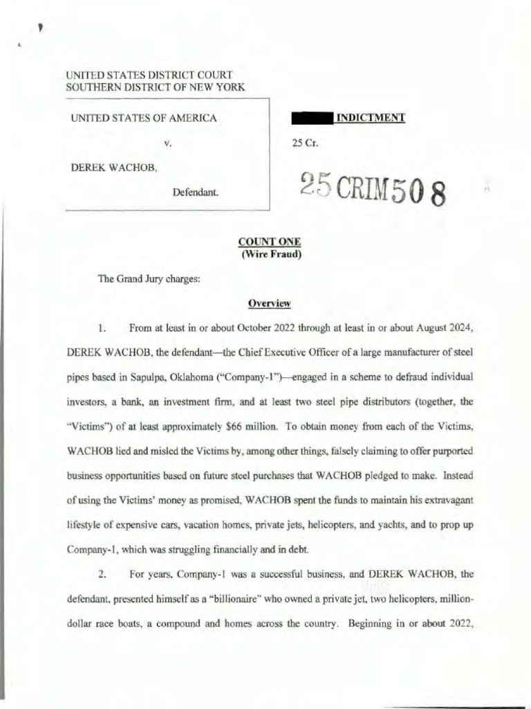 U.S. v. Wachob Indictment | PDF
