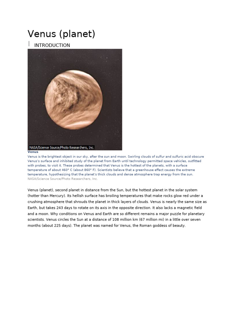 Venus | PDF | Venus | Atmosphere