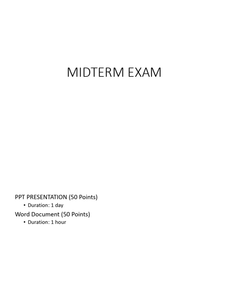 Midterm Exam Part 1 44157. | PDF | Microsoft Power Point | Writing