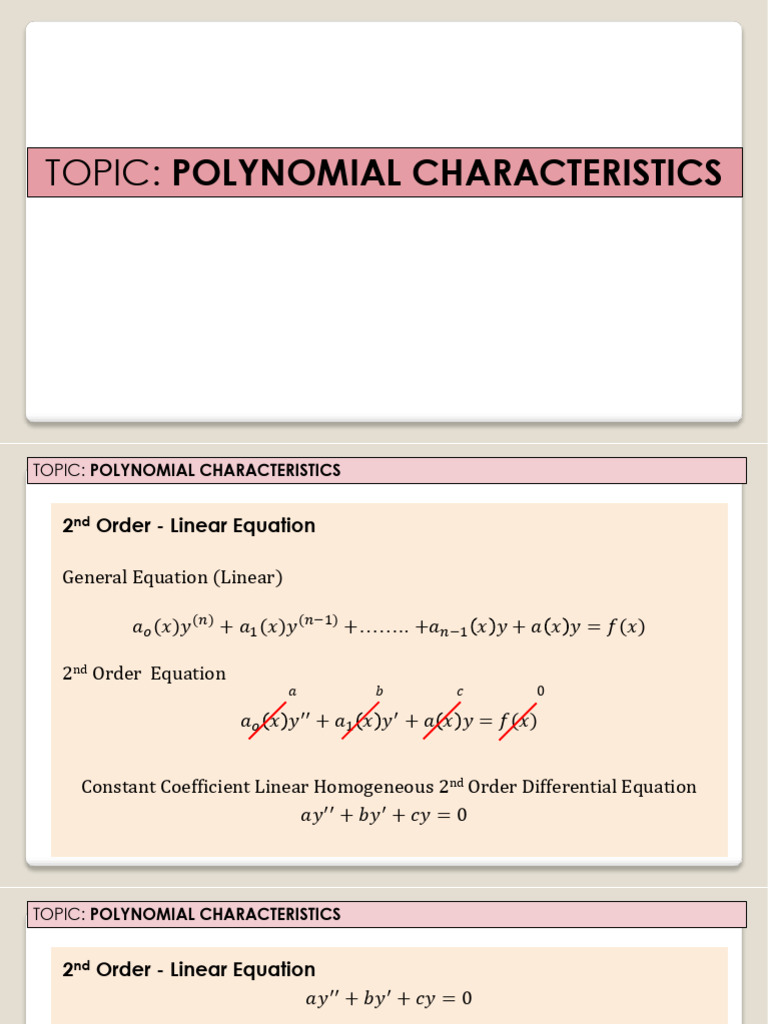 Day 10 Polynomial Characteristics | PDF | Differential Equations ...