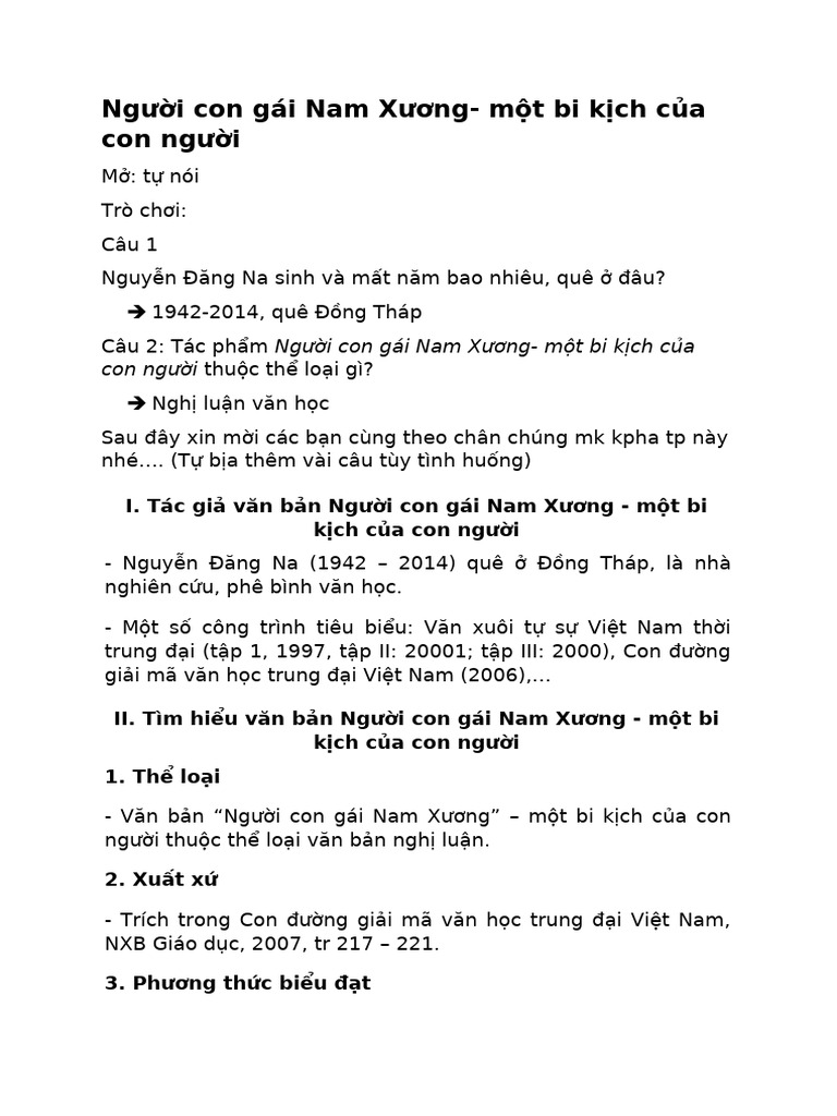 Ngư I Con Gái Nam Xương | PDF