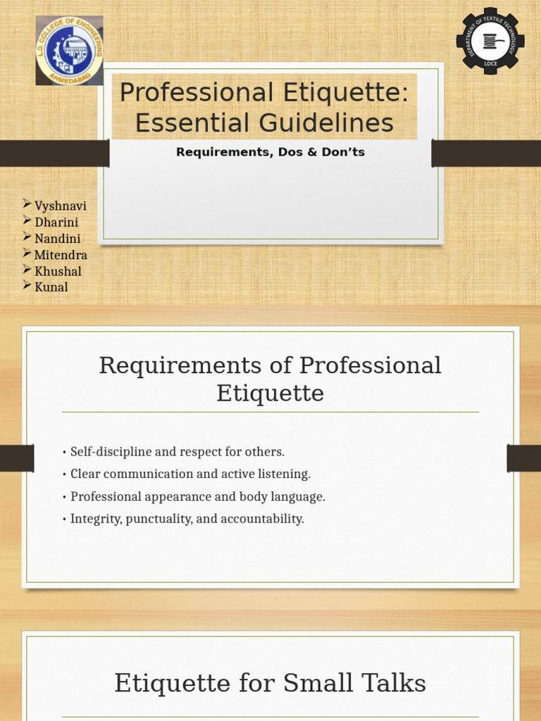 Essential Professional Etiquette Guide | PDF | Etiquette | Communication