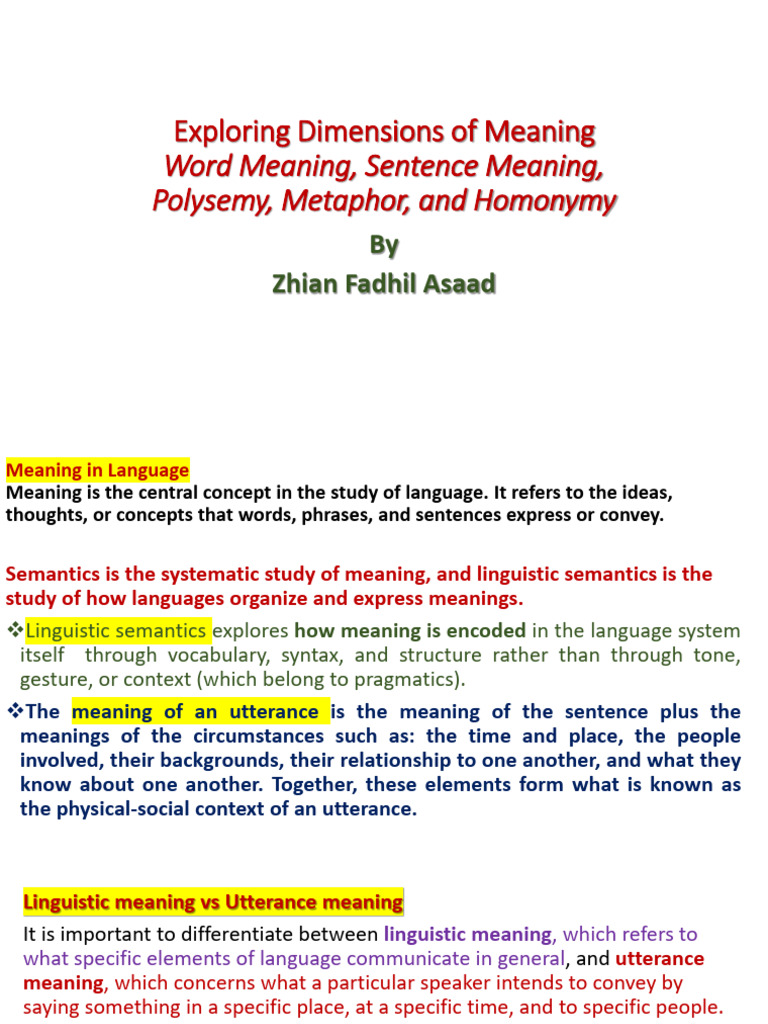 The Dimensions of Meaning | PDF | Semantics | Metaphor