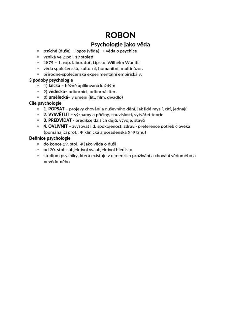 Robon Kompletni A Prehledne Vypisky | PDF