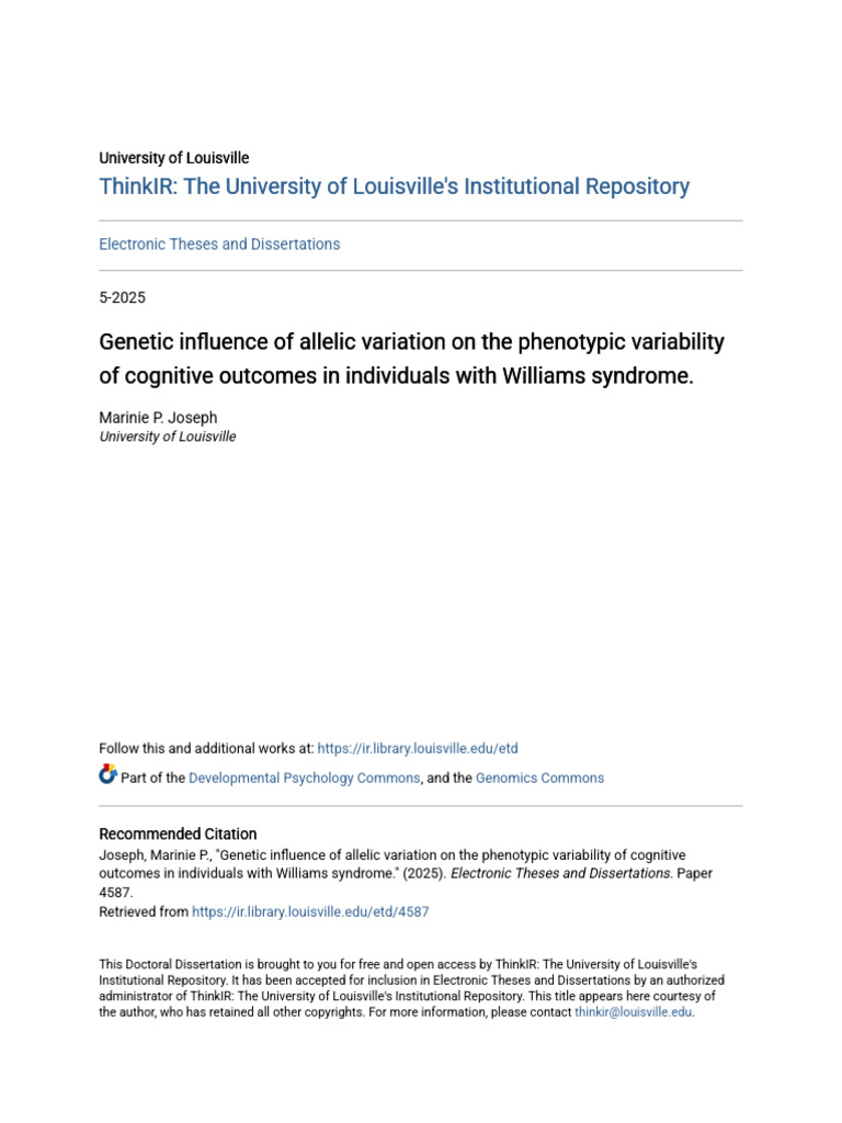 Genetic Influence of Allelic Variation On The Phenotypic Variabil | PDF ...