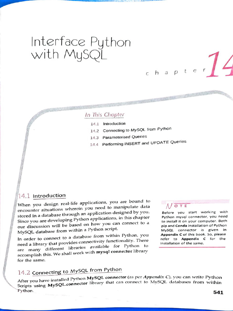 Chapter 14 Interface Python With MySQL | PDF
