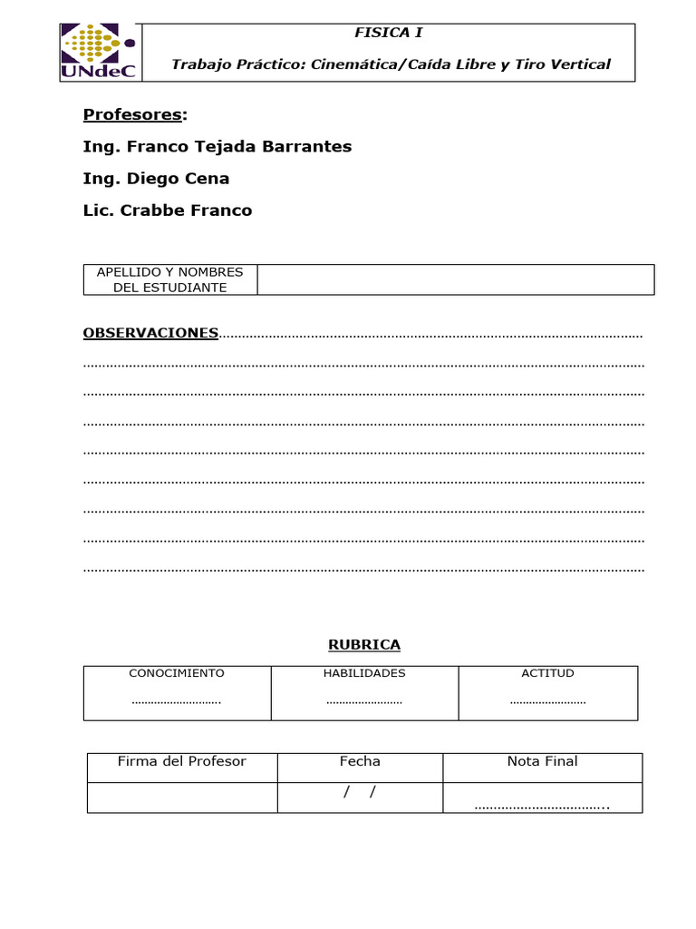 TP3 Cinematica | PDF | Velocidad | Aceleración