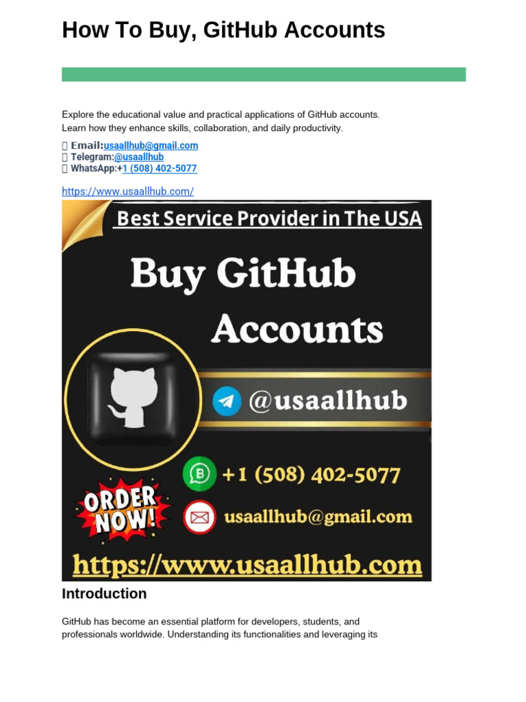 How To Buy, GitHub Accounts | PDF | Learning | Version Control