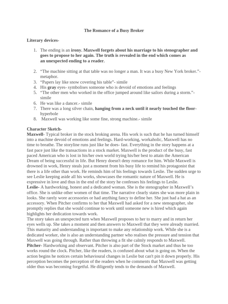 The Romance of A Busy Broker | PDF