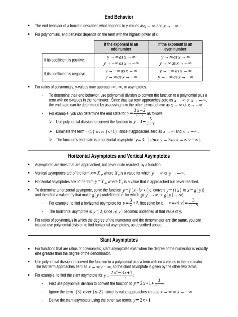 End Behavior | PDF | Asymptote | Polynomial