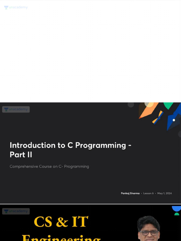 Introduction To C Programming Part II With Anno | PDF