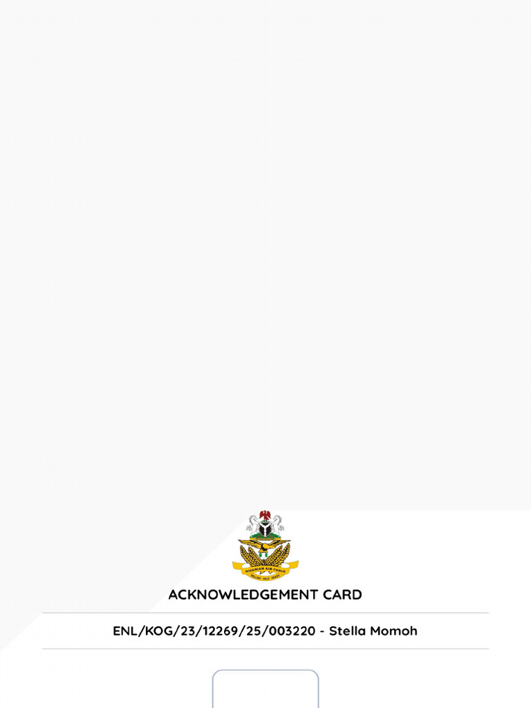 Acknowledgement Card | PDF
