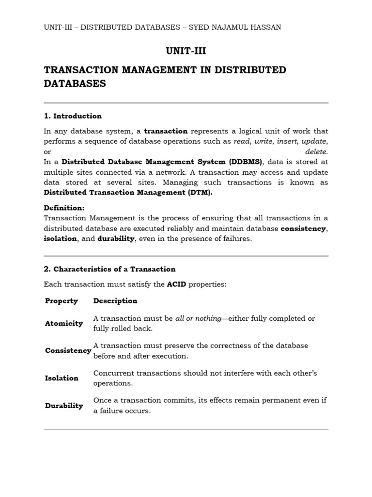 DD UNIT-3 | PDF | Acid | Database Transaction