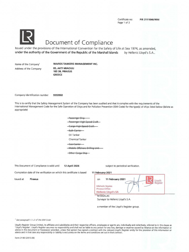 Document of Compliance | PDF