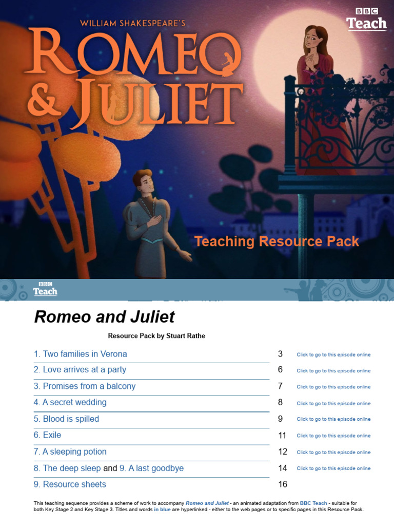 Romeo and Juliet Teacher - Notes | PDF | Characters In Romeo And Juliet