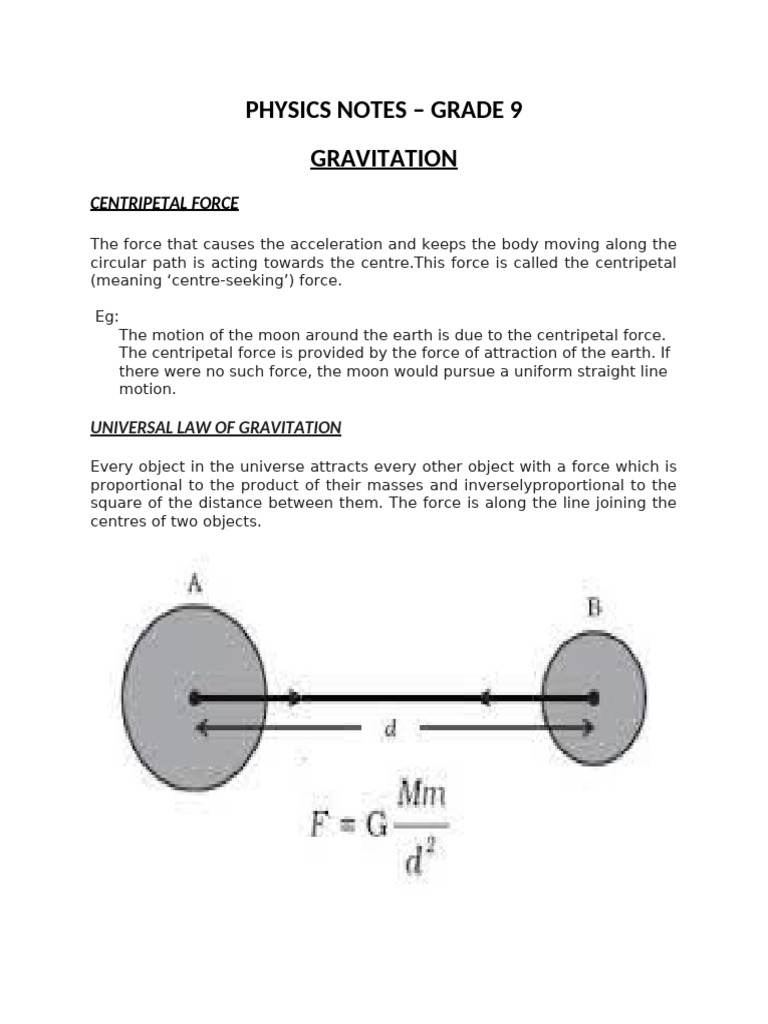 Grade 9 Physics: Gravitation & Forces | PDF | Buoyancy | Pressure