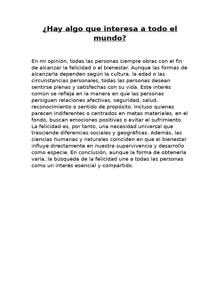 Hay Algo Que Interesa A Todo El Mundo | PDF