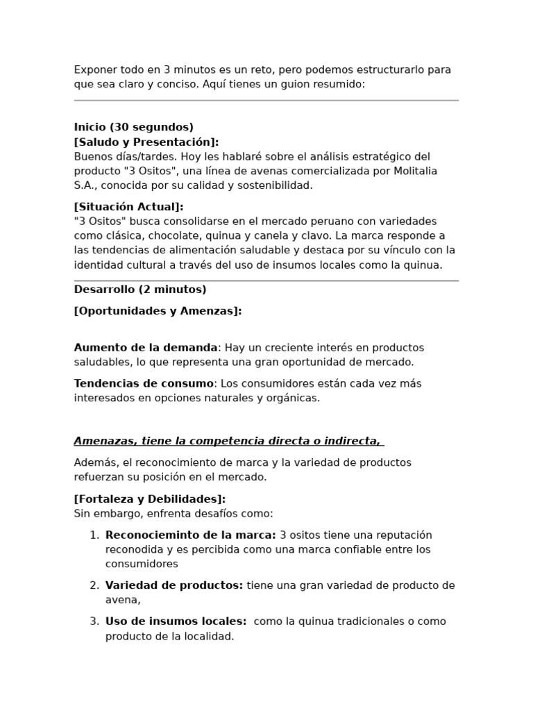 Exponer Todo en 3 Minutos Es Un Reto | PDF | Marca | Mercado (economía)