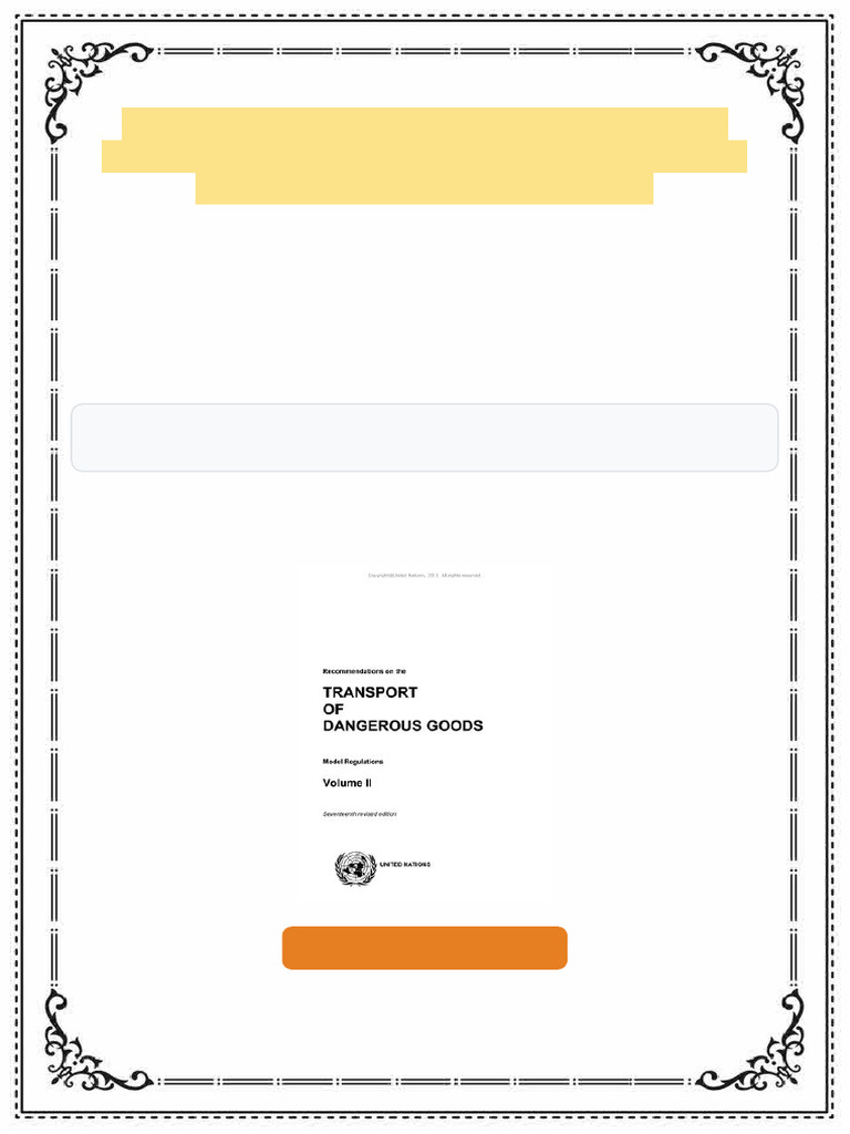 Recommendations on the transport of dangerous goods Model Regulations ...