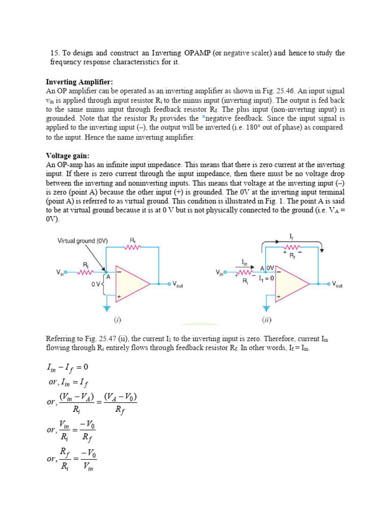 Inverting | PDF | Operational Amplifier | Amplifier