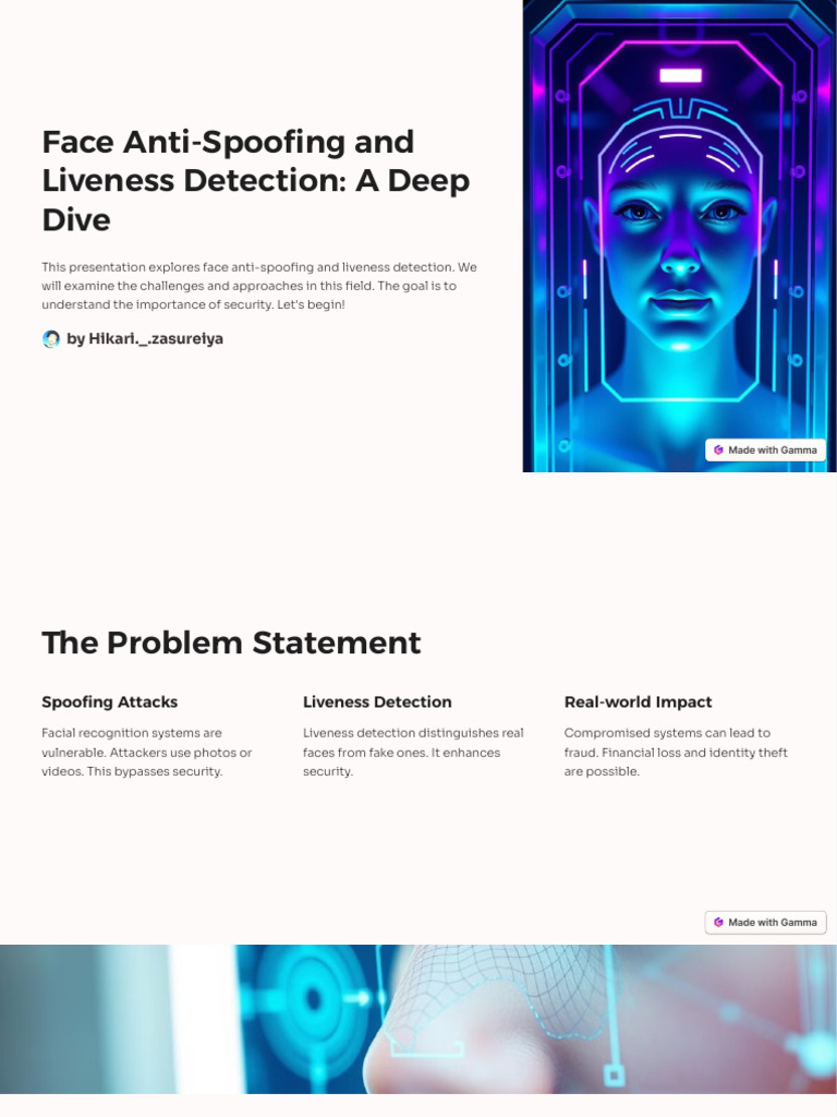 Face Anti Spoofing and Liveness Detection a Deep Dive | PDF | Computing