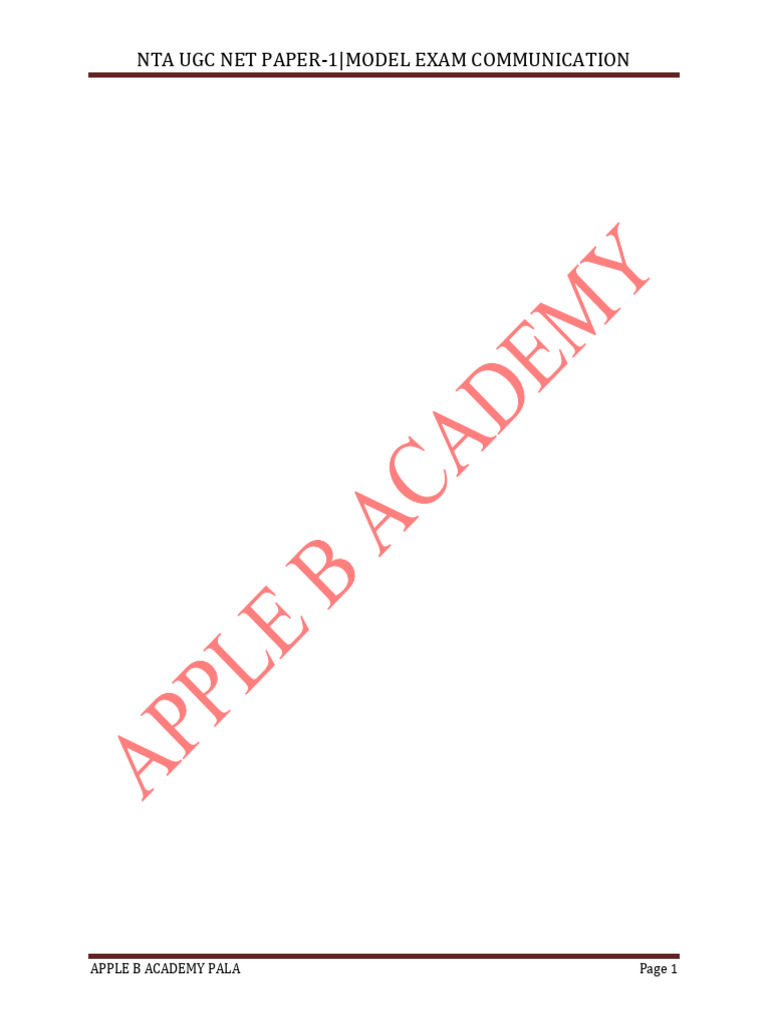 Communication Live Model Exam | PDF | Communication | Interpersonal ...