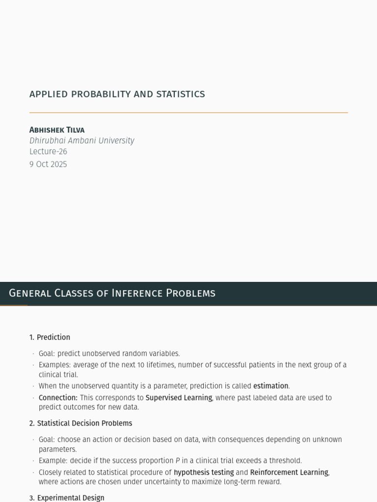 APS_L26 | PDF | Statistical Models | Applied Mathematics