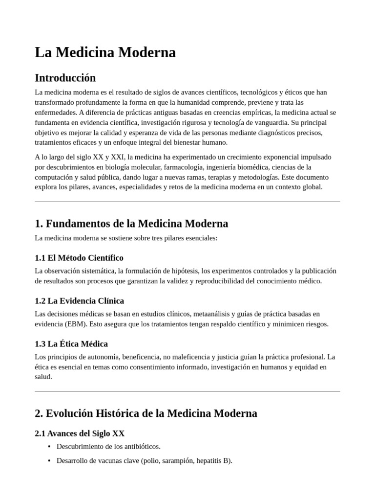 La Medicina Moderna | PDF | Evidencia basada en medicina | Medicina