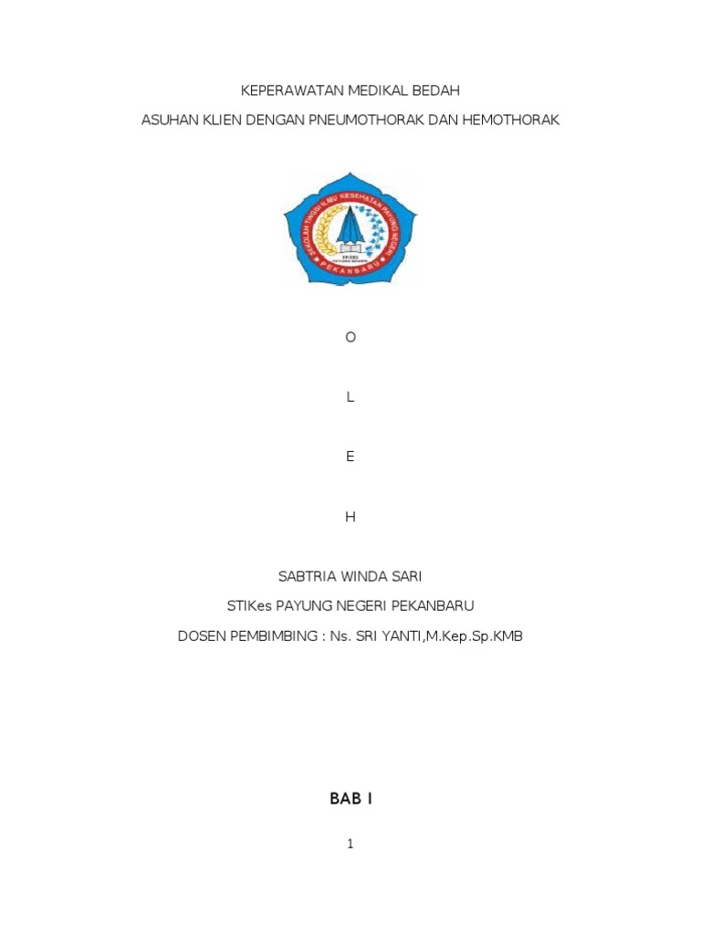 Makalah Pneumotoraks N Hemotoraks | PDF