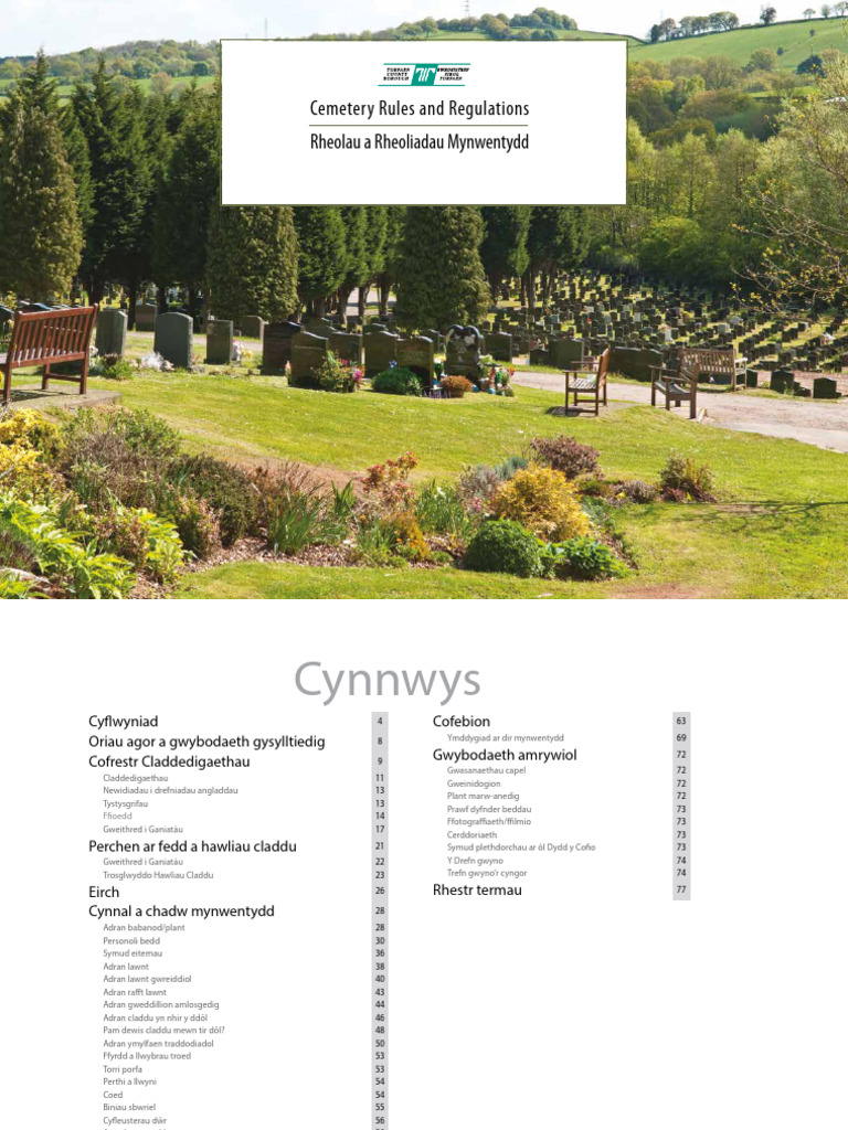 Cemetery Rules and Regulations Guide | PDF | Cemetery | Burial