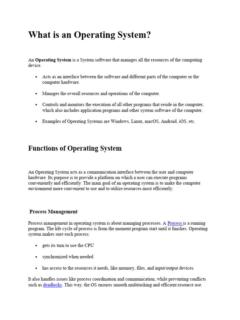 Unit 1 | PDF | Operating System | Process (Computing)