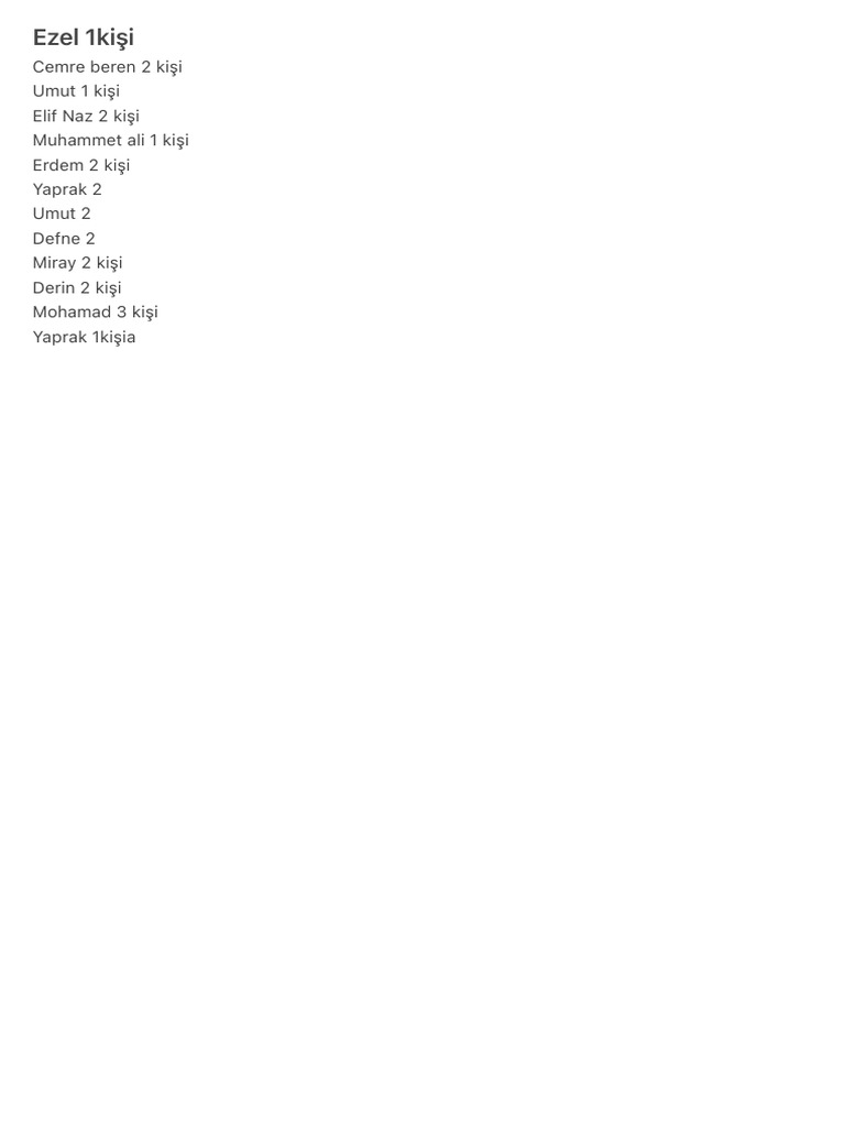 Ezel 1kişi | PDF