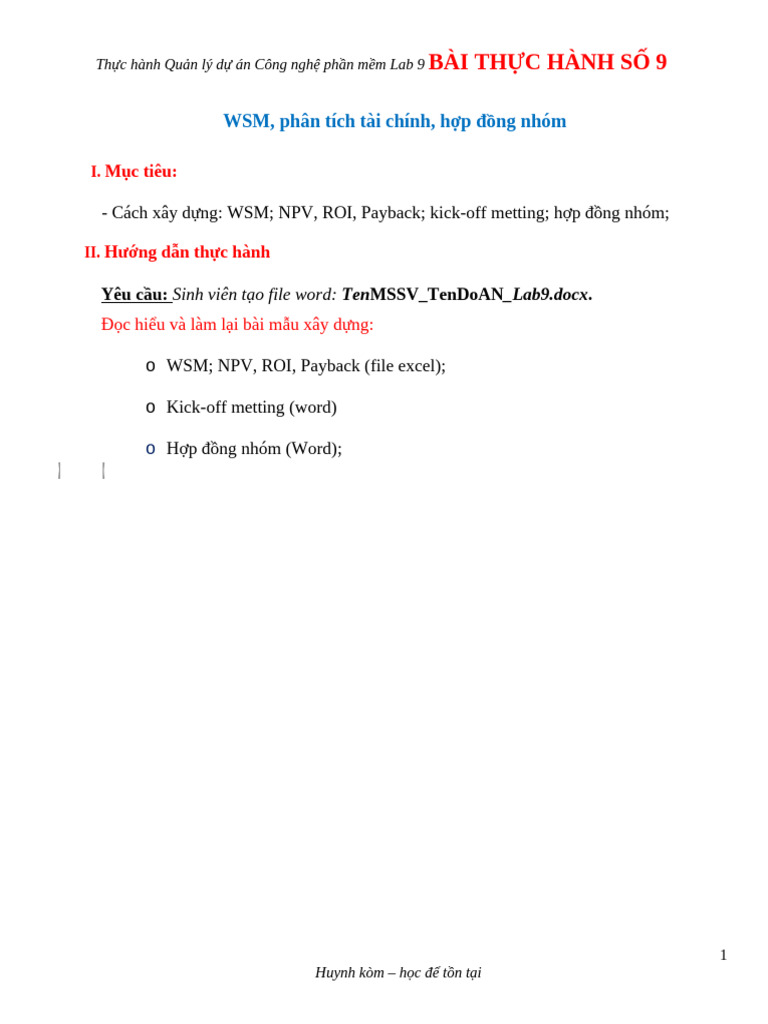 Lab09 WMS KickOffMeeting | PDF
