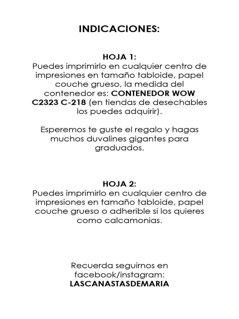 Impresión de Duvalines Gigantes | PDF