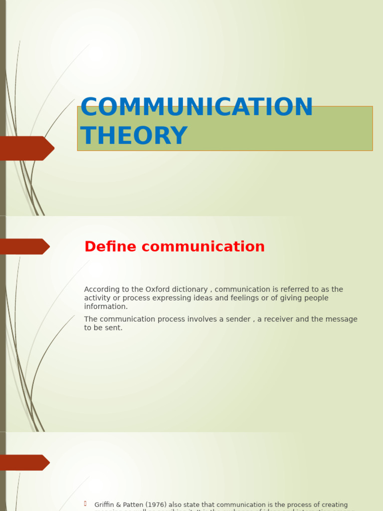 Communication Skills Theories | PDF | Communication | Cognition