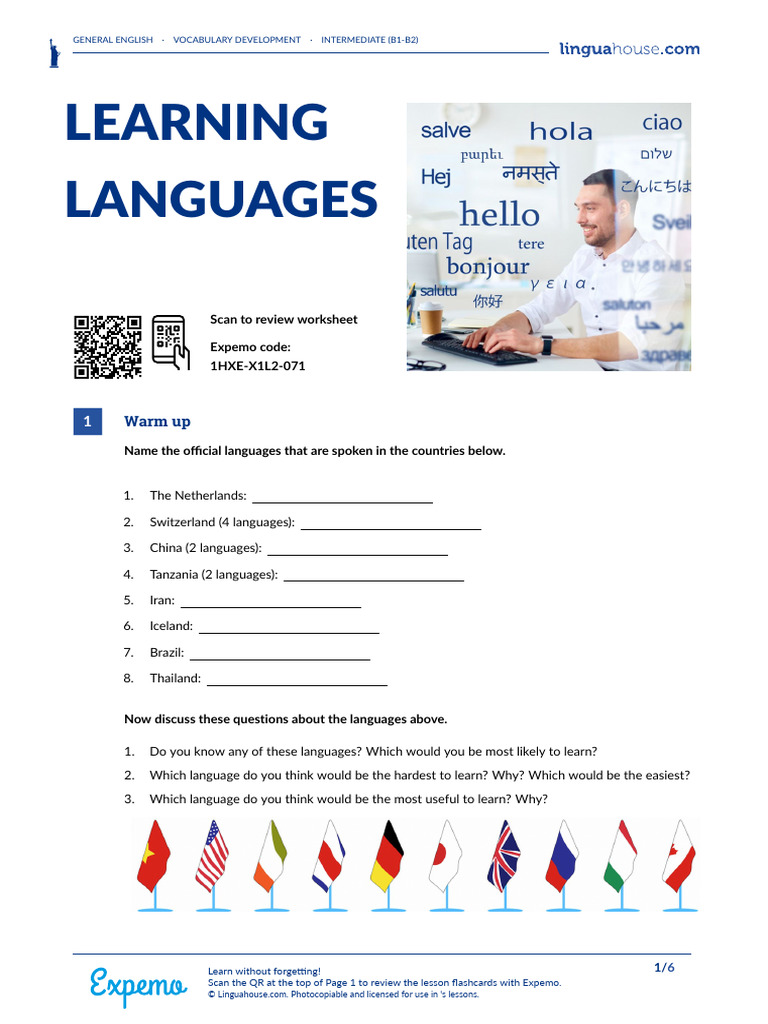 Learning Languages American English Teacher B1 B2 | PDF | Part Of ...