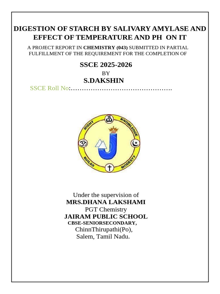 Digestion of Starch by Salivary Amylase and Effect | PDF | Digestion ...