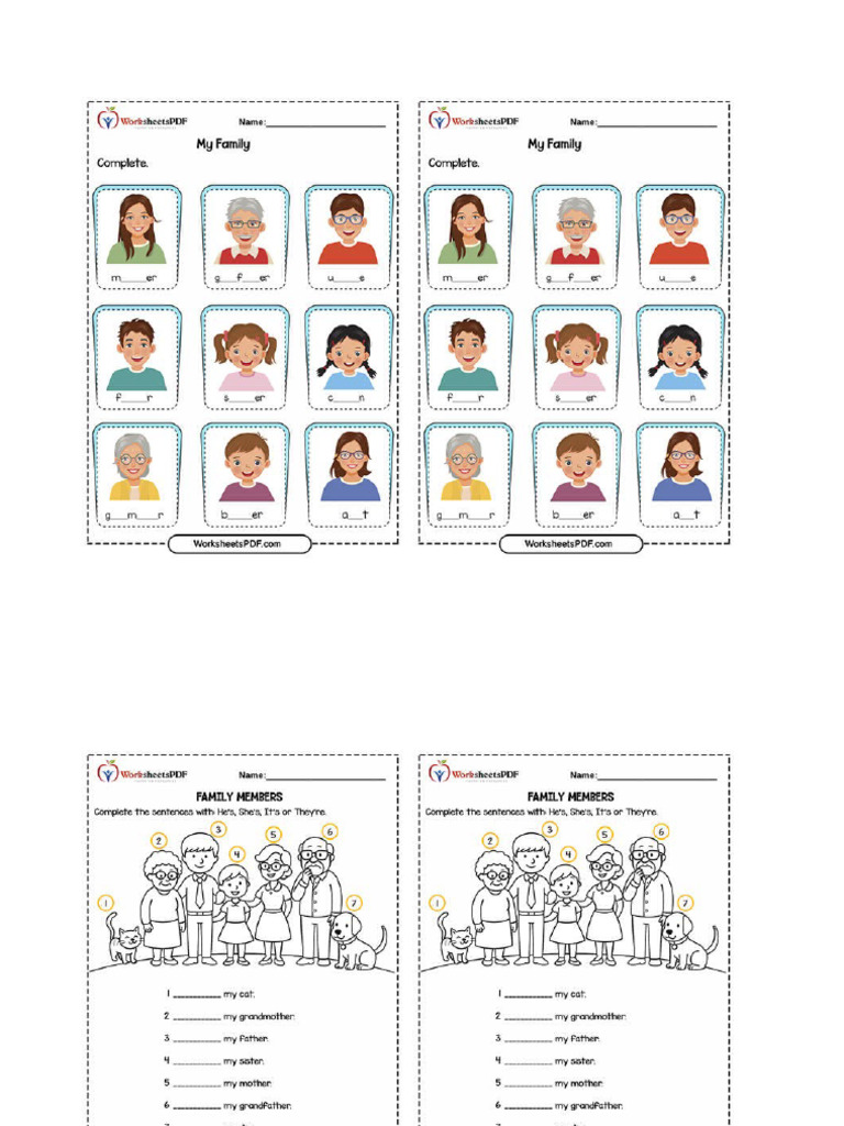 Family Worksheet | PDF