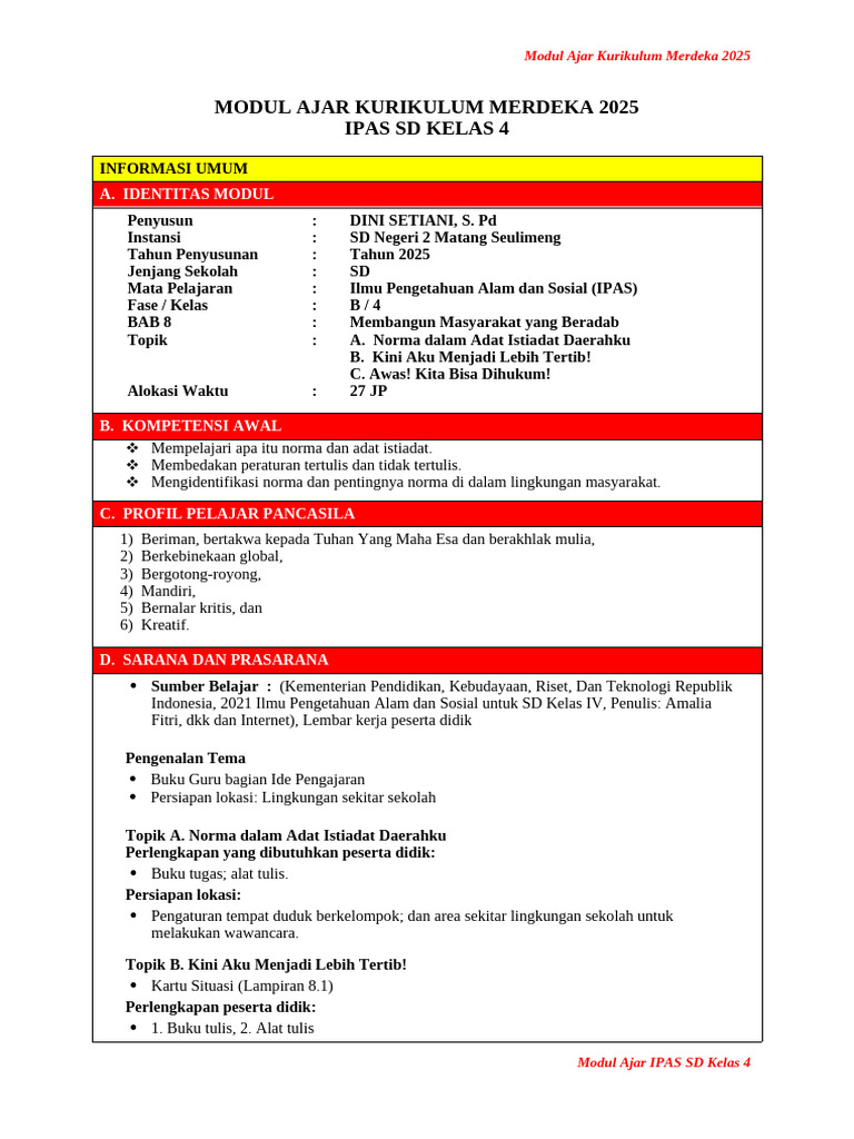 BAB 8 - MA IPAS Kls 4 (Datadikdasmen.com) | PDF
