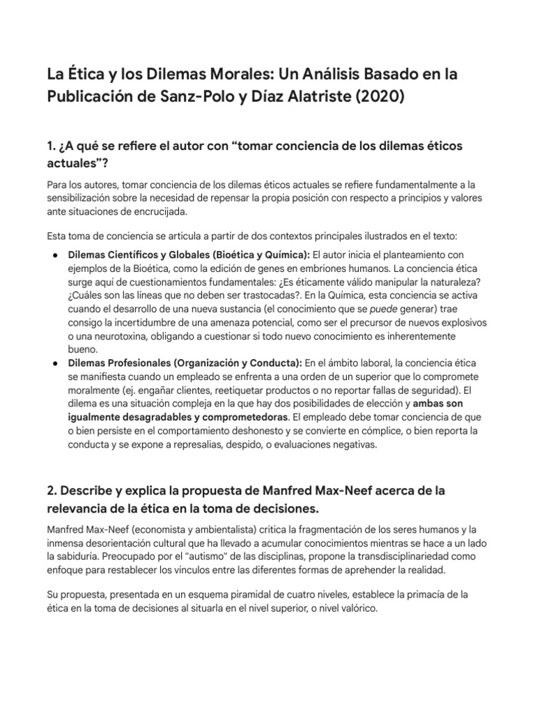 La Ética y Los Dilemas Morales | PDF | Comportamiento | Bioética