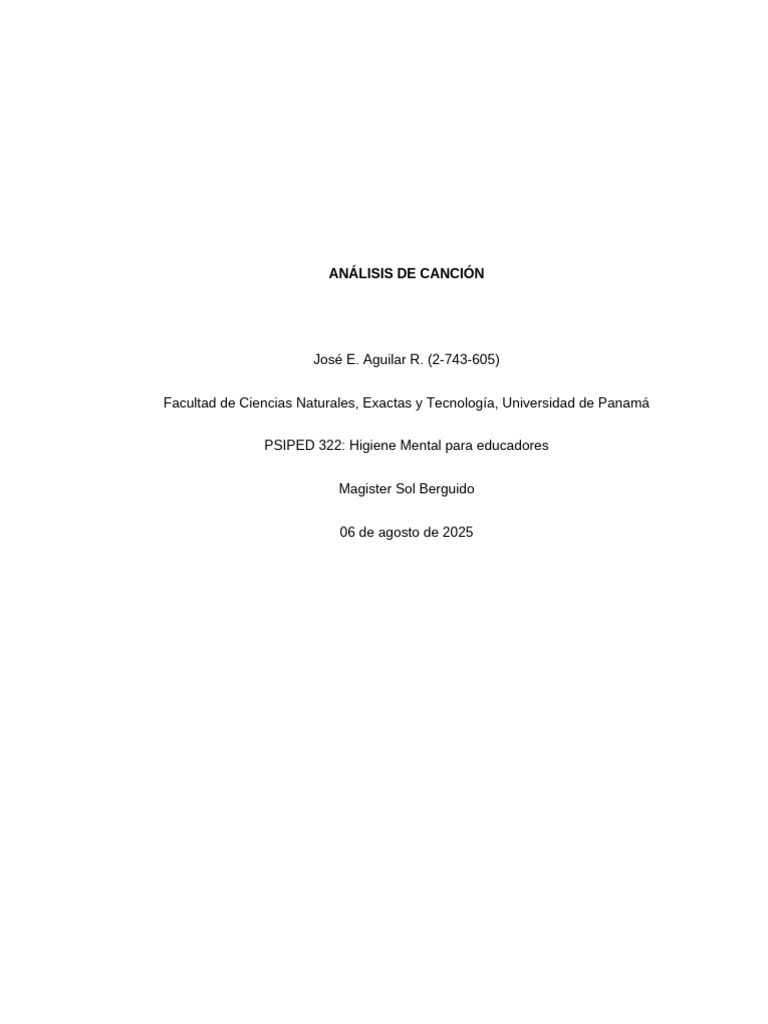 Analisis de Cancion | PDF