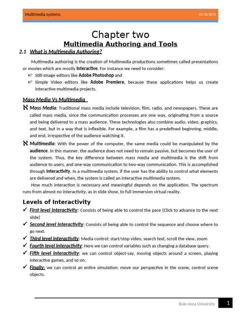 Chapter 2-Multimedia Authoring and Tools | PDF | Multimedia | Computing